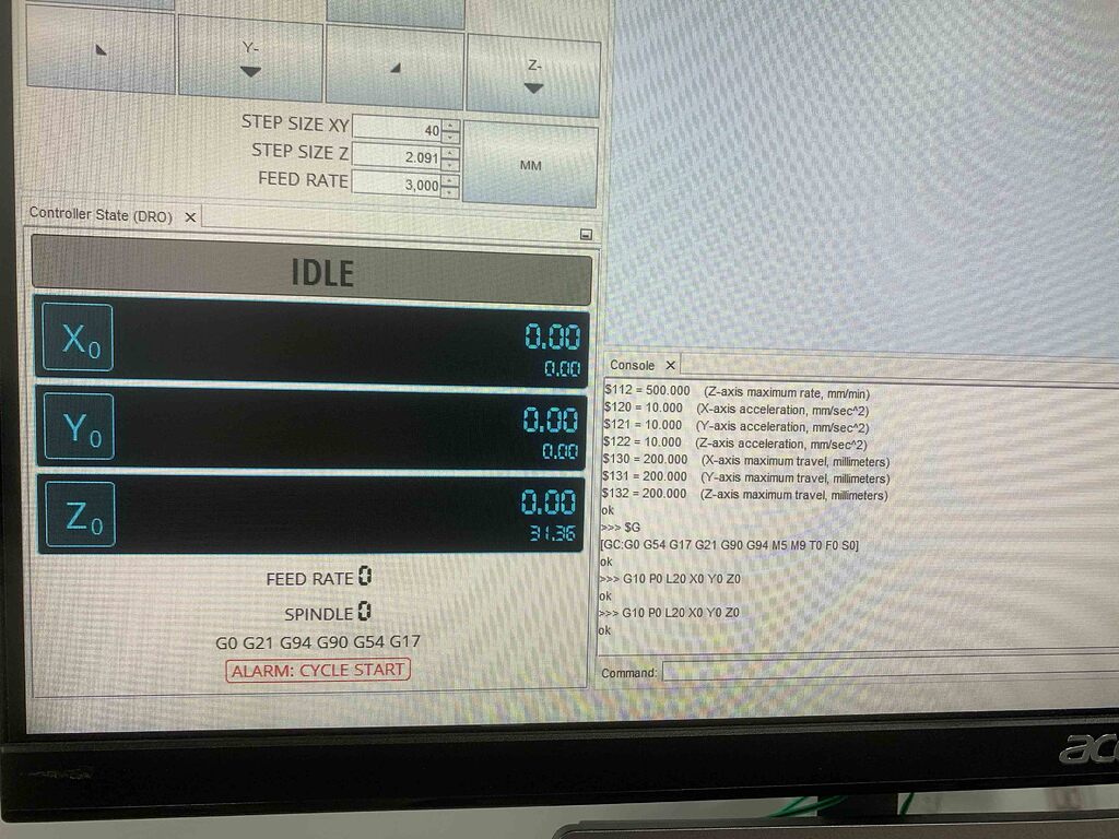 I need help on UGS platform (Alarm: Cycle Start) - Software - Easel ...